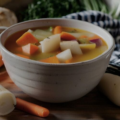 Hearty Irish Farmhouse Soup with Root Vegetables